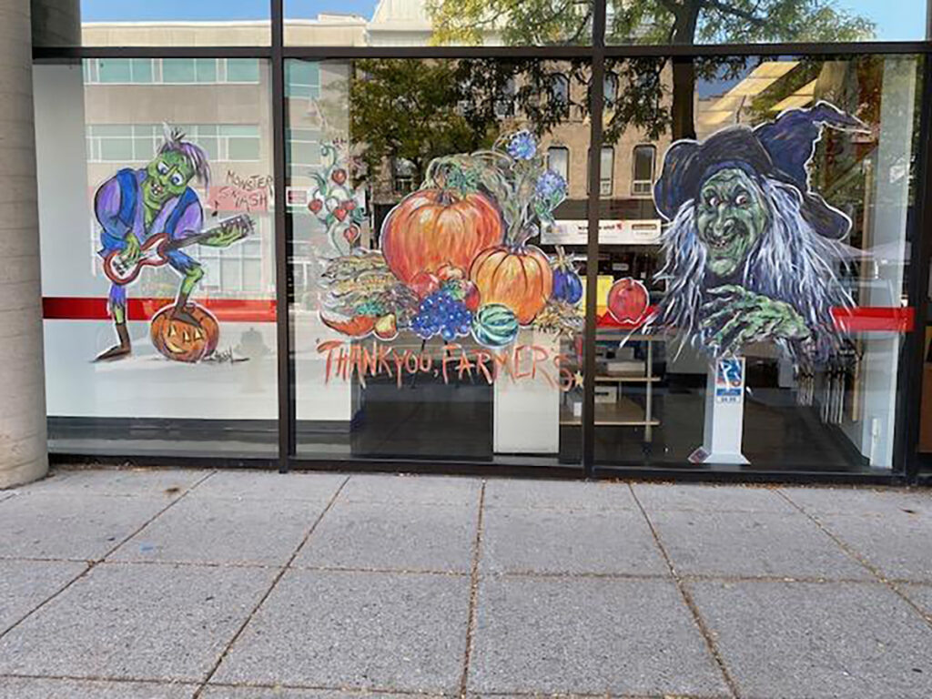 Seasonal Window Art | drawing attention
